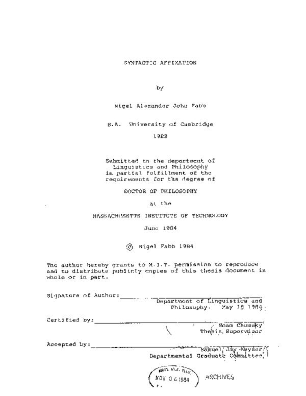 (PDF) Syntactic affixation