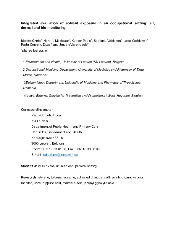 (DOC) Integrated evaluation of solvent exposure in an occupational ...