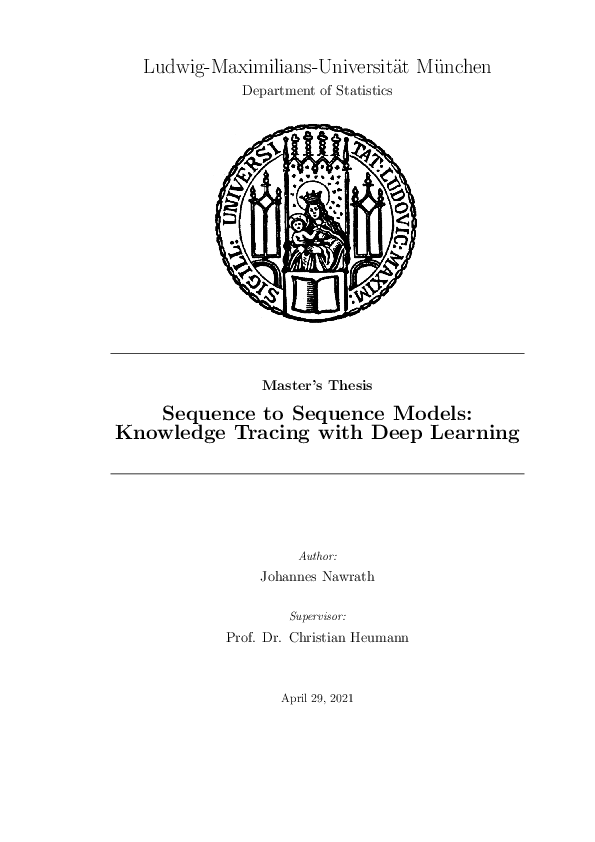(PDF) Sequence to Sequence Models: Knowledge Tracing with Deep Learning | johannes nawrath ...