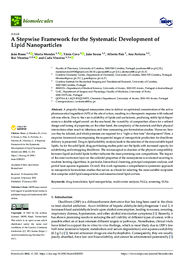 (PDF) A Stepwise Framework for the Systematic Development of Lipid Nanoparticles