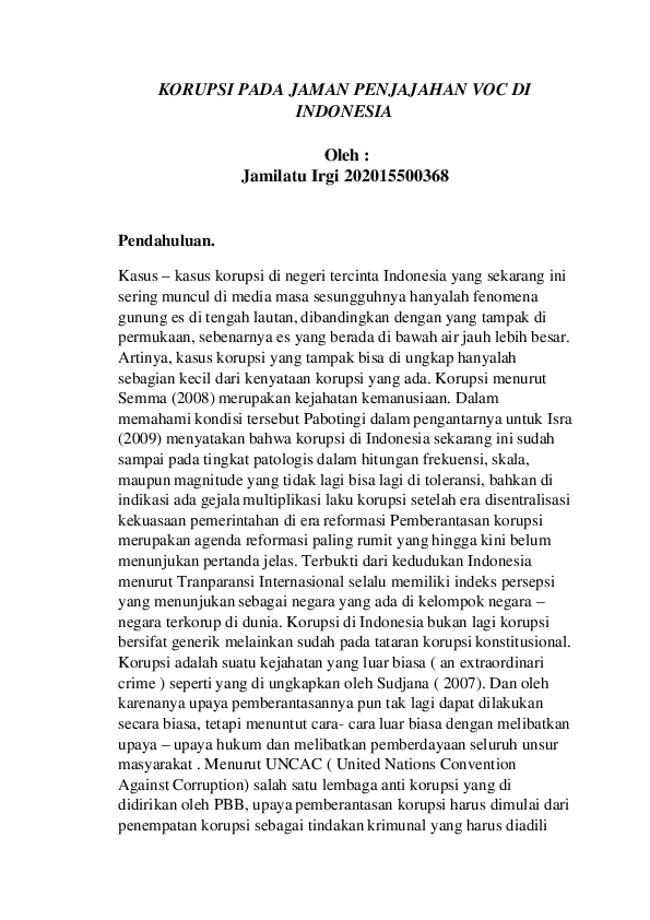 (PDF) KORUPSI PADA JAMAN PENJAJAHAN VOC DI INDONESIA