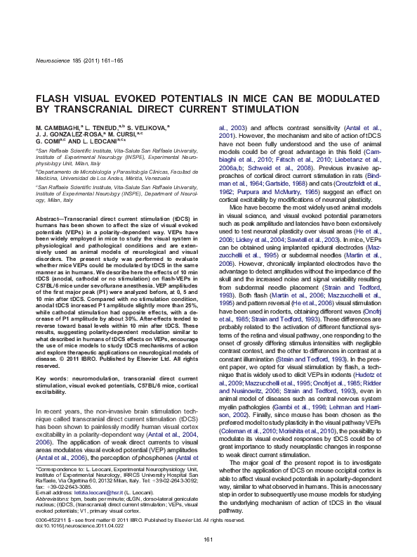 (PDF) Flash visual evoked potentials in mice can be modulated by ...