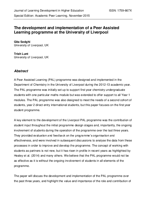 (PDF) Journal of Learning Development in Higher Education The ...