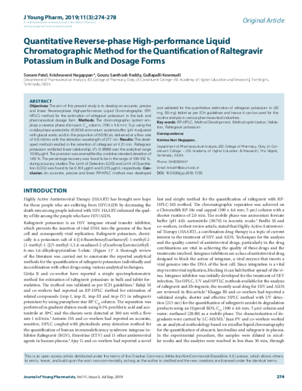 (PDF) Quantitative Reverse-phase High-performance Liquid Chromatographic Method for the ...