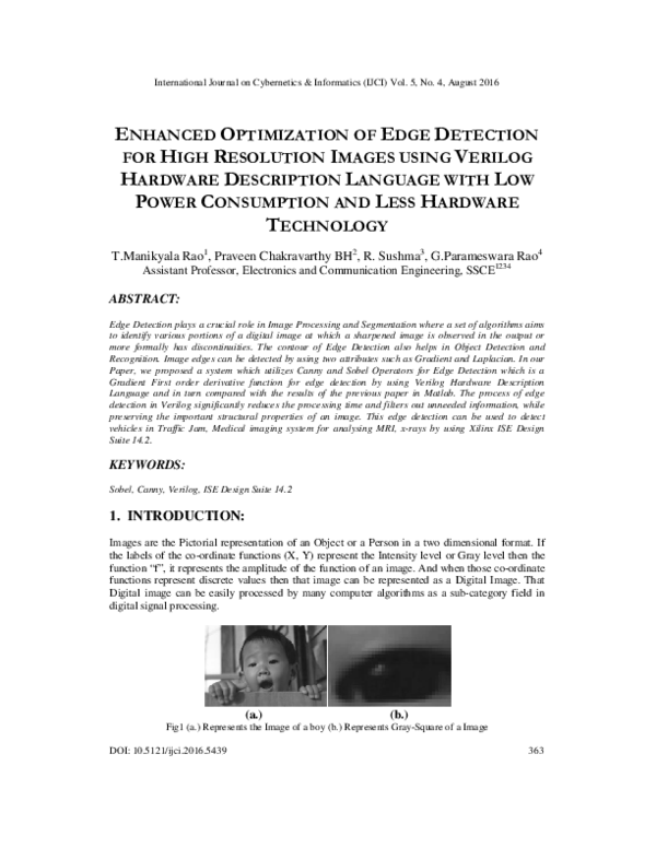 Pdf Enhanced Optimization Of Edge Detection For High Resolution Images Using Verilog Hardware