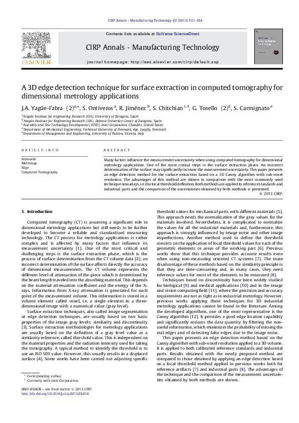 (PDF) A 3D edge detection technique for surface extraction in computed ...