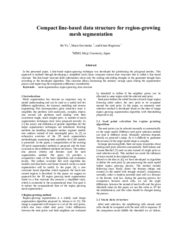 (PDF) Compact line-based data structure for region-growing mesh ...