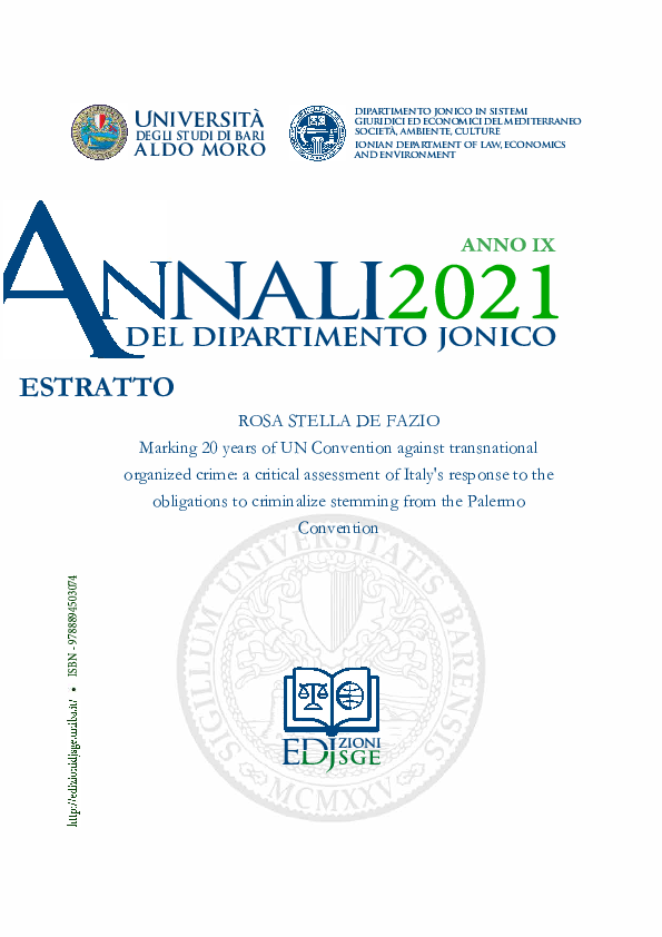(PDF) Marking 20 years of UN Convention against transnational organized ...