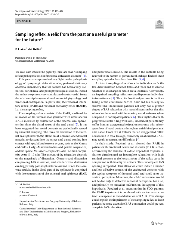 (PDF) Sampling reflex: a relic from the past or a useful parameter for ...