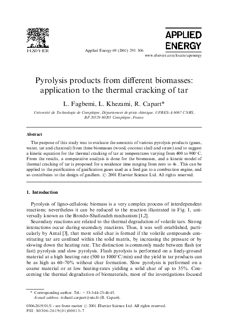 (PDF) Pyrolysis products from different biomasses | khezami lotfi - Academia.edu