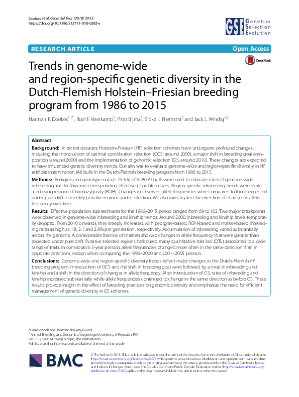 (PDF) Trends in genome-wide and region-specific genetic diversity in ...