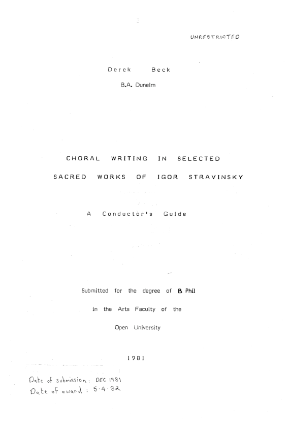 (PDF) Choral Writing in Selected Sacred Works of Igor Stravinsky: A ...