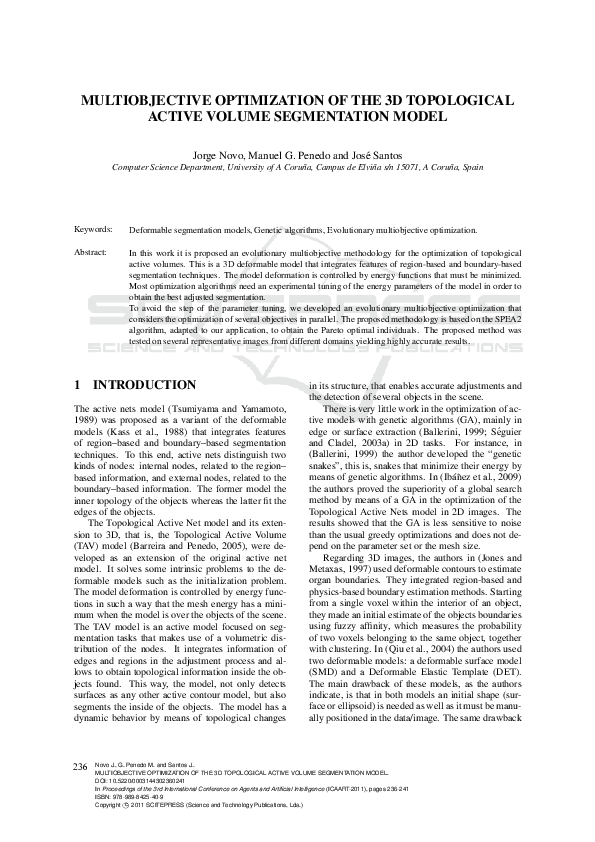 Pdf Multiobjective Optimization Of The 3d Topological Active Volume