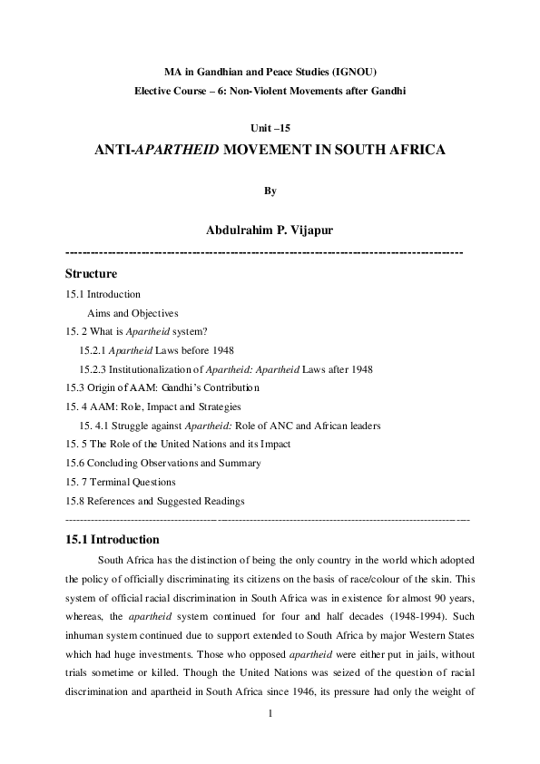 (PDF) Anti-Apartheid Movement in South Africa