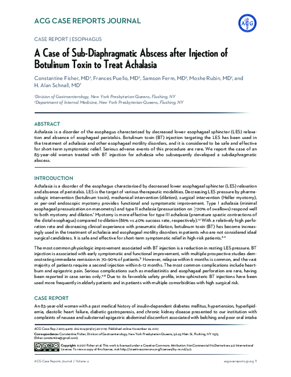 (PDF) A Case of Sub-Diaphragmatic Abscess after Injection of Botulinum ...