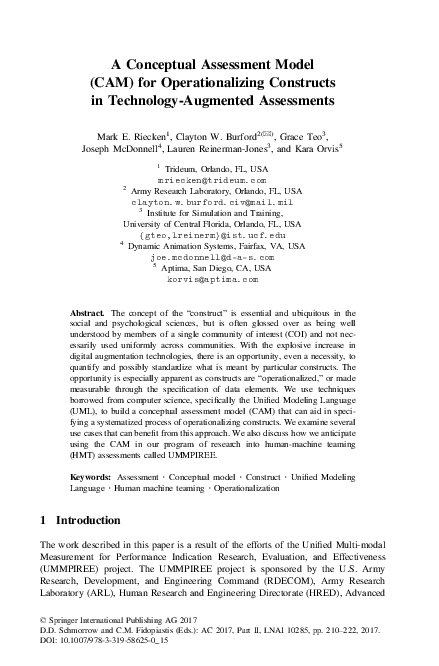 (PDF) A Conceptual Assessment Model (CAM) for Operationalizing Constructs in Technology ...