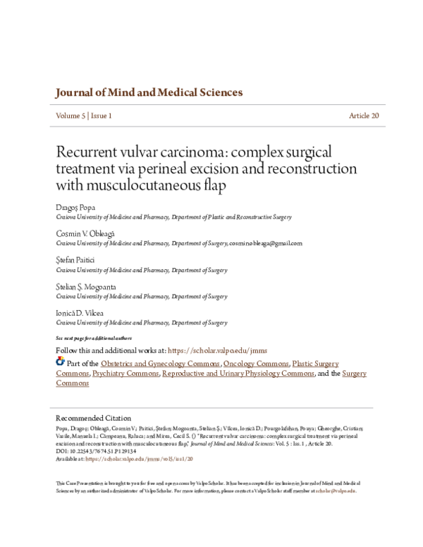 (PDF) Recurrent vulvar carcinoma: complex surgical treatment via ...