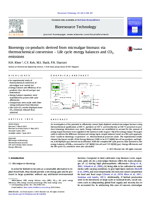 (PDF) Bioenergy co-products derived from microalgae biomass via thermochemical conversion – Life ...