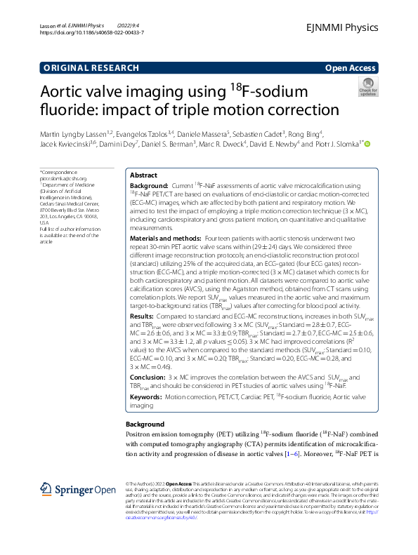 (PDF) Aortic valve imaging using 18F-sodium fluoride: impact of triple ...