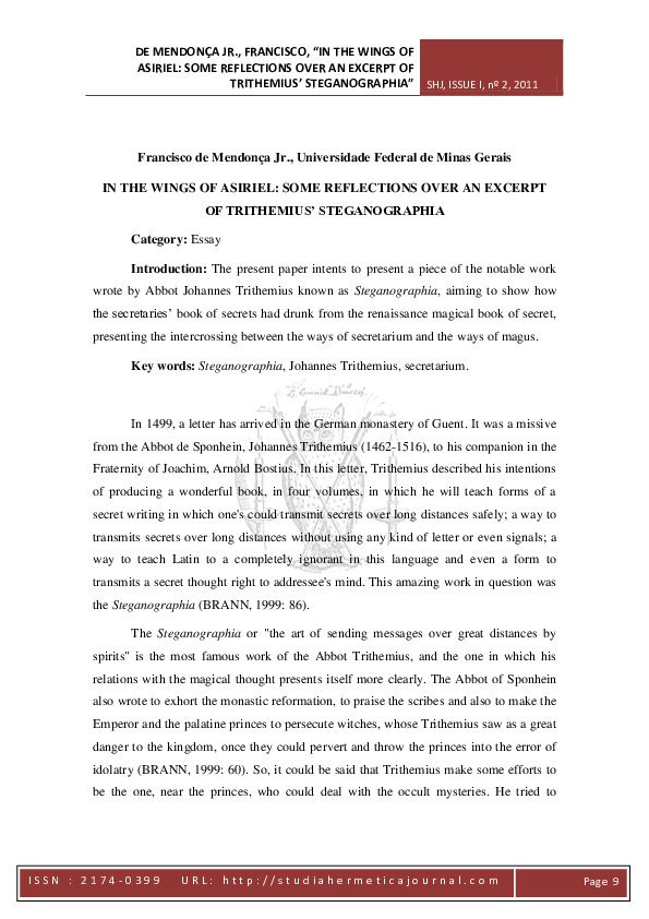 (PDF) In the wings of asiriel.: Some reflections over an excerpt of ...