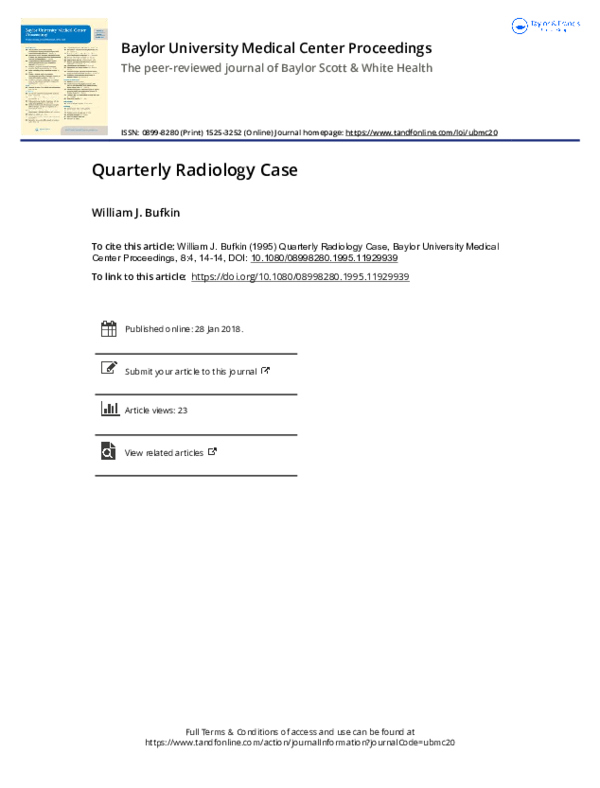 (PDF) Quarterly Radiology Case