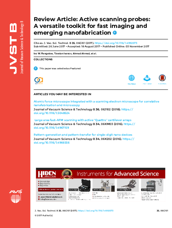 (PDF) Review Article: Active scanning probes: A versatile toolkit for ...