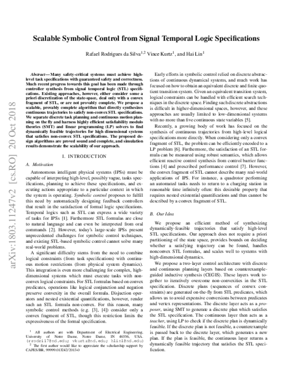 (PDF) Scalable Integrated Task and Motion Planning from Signal Temporal ...