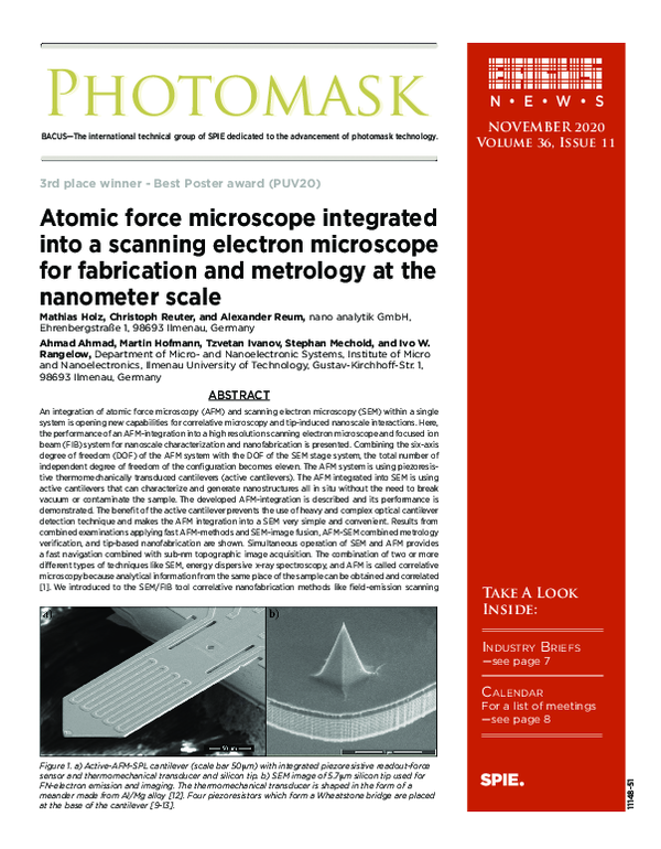 (PDF) Atomic force microscope integrated into a scanning electron ...
