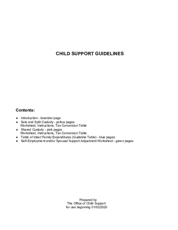 (PDF) Child Support Guidelines