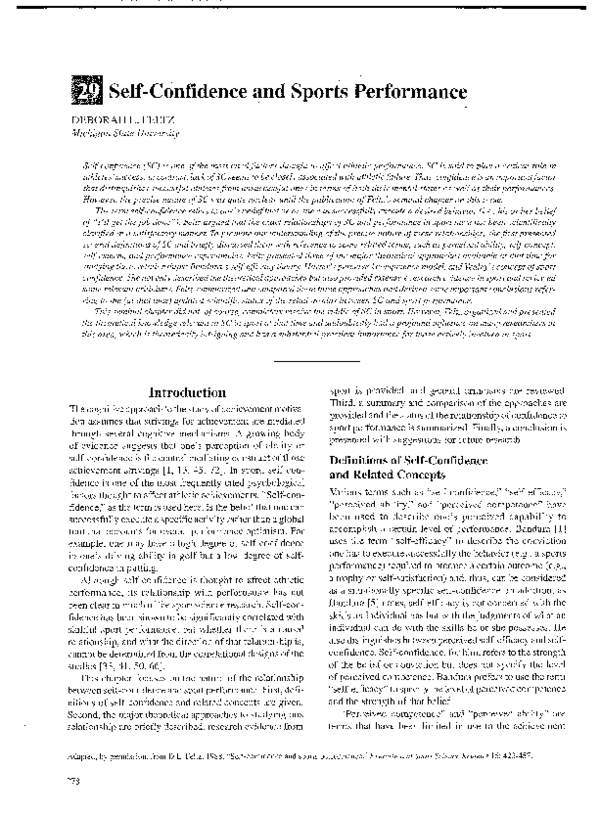 (PDF) Self-Confidence and Sports Performance