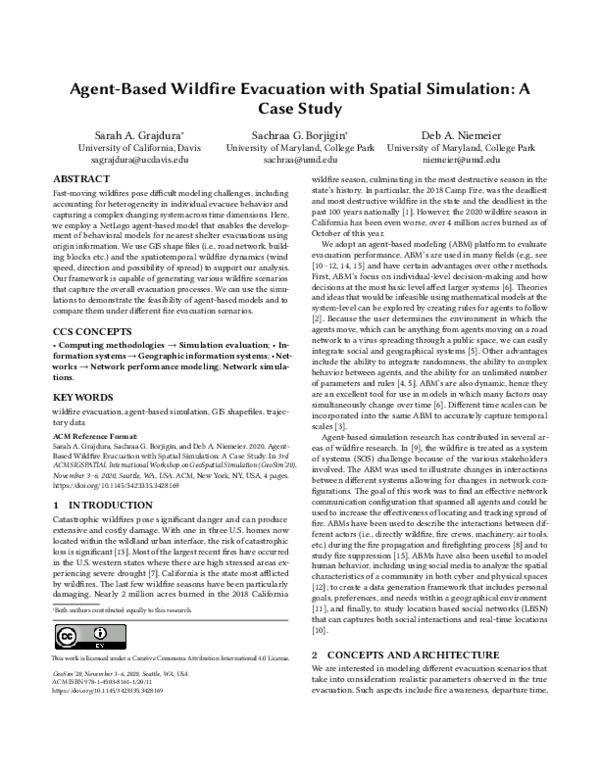 (PDF) Agent-based wildfire evacuation with spatial simulation | Sachraa Ganggamuren Borjigin ...