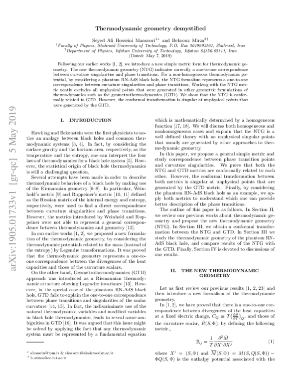 (PDF) Thermodynamic geometry demystified | Behrouz Mirza - Academia.edu