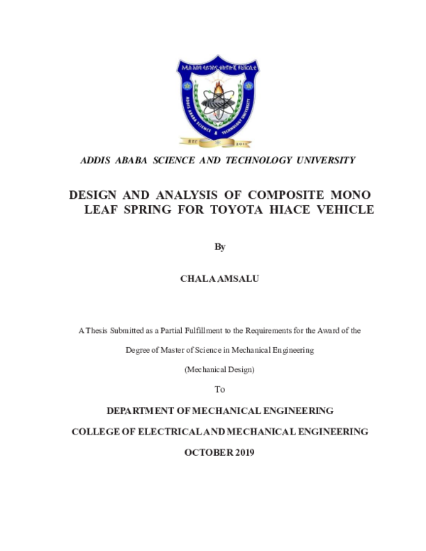 (PDF) Design and Analysis of Composite Mono Leaf Spring for Toyota ...