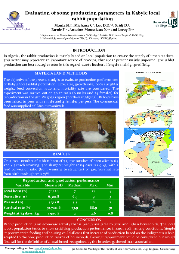 (PDF) Evaluation of some production parameters in Kabyle local rabbit ...