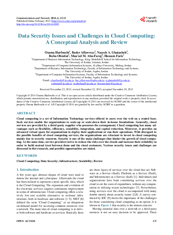 Pdf Data Security Issues And Challenges In Cloud Computing A