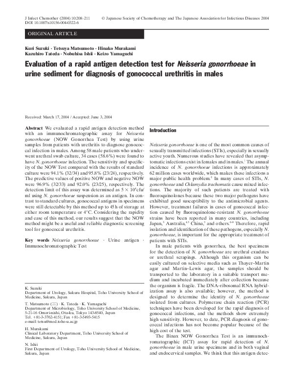 (PDF) Evaluation of a rapid antigen detection test for Neisseria ...