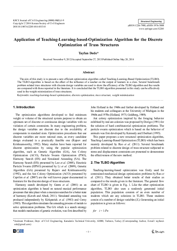 (PDF) Application of teaching learning based optimization procedure for the development of SVM ...