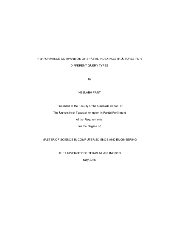 Pdf Performance Comparison Of Spatial Indexing Structures For