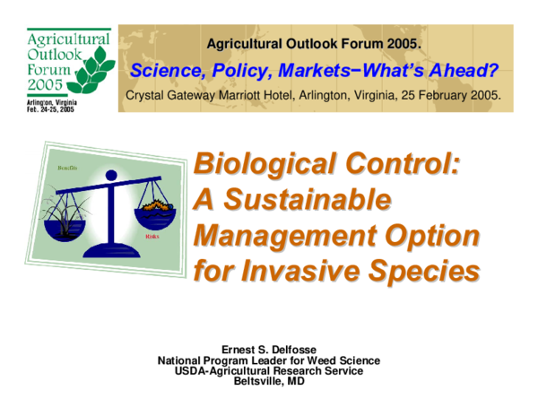 (PDF) BIOLOGICAL CONTROL: A SUSTAINABLE MANAGEMENT OPTION FOR INVASIVE ...