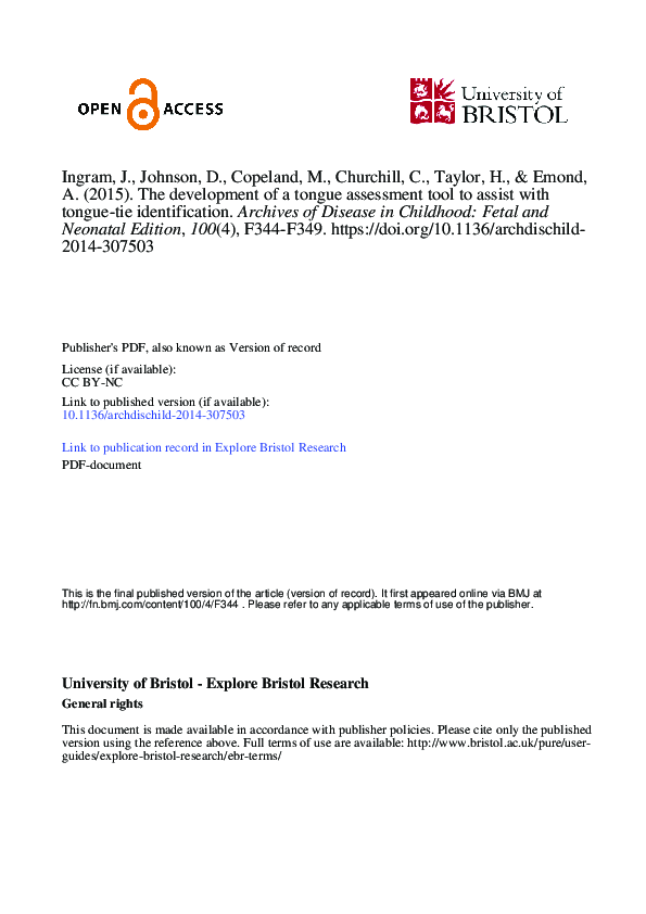 (PDF) The development of a tongue assessment tool to assist with tongue ...