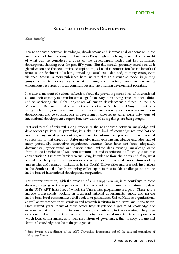 (PDF) Knowledge for Human Development