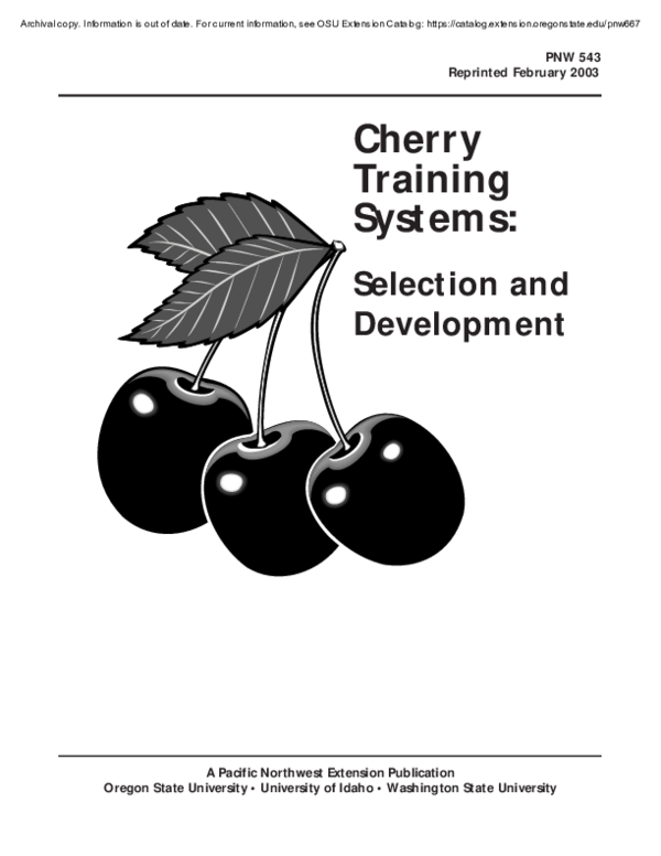 (PDF) Cherry training systems: Selection and development