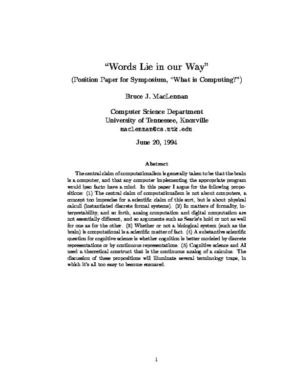 (PDF) Computer Science Department University of Tennessee, Knoxville