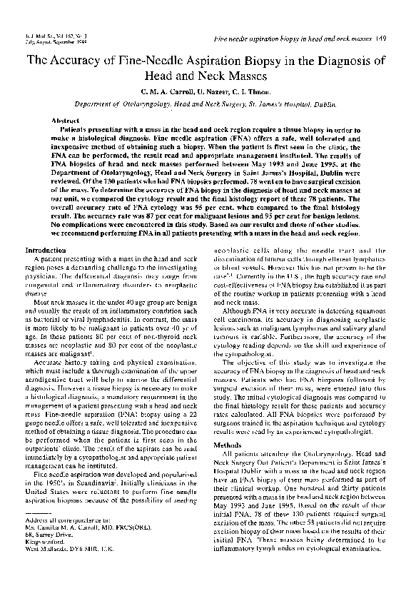 (PDF) The accuracy of fine-needle aspiration biopsy in the diagnosis of ...