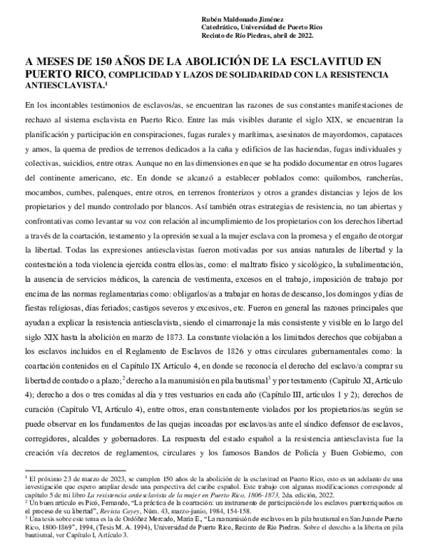 (PDF) A MESES DE 150 AÑOS DE LA ABOLICIÓN DE LA ESCLAVITUD EN PUERTO ...