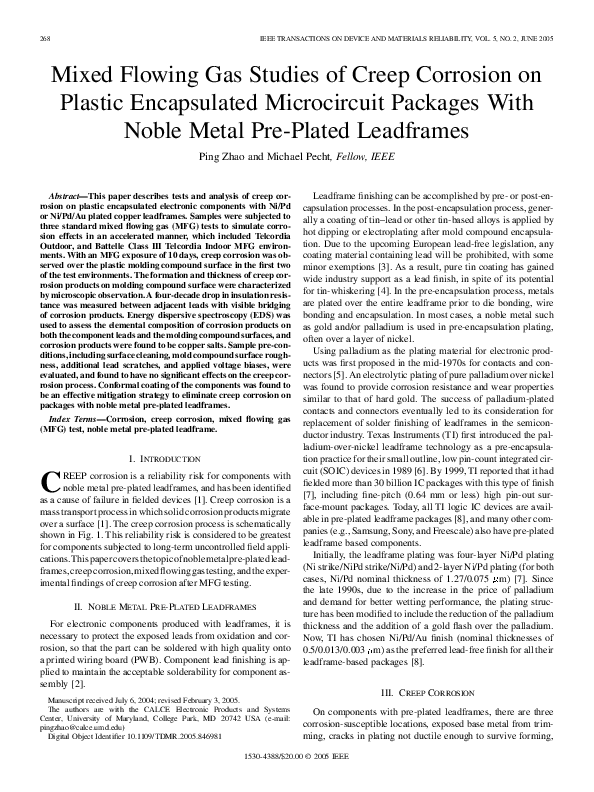 (PDF) Mixed flowing gas studies of creep corrosion on plastic ...