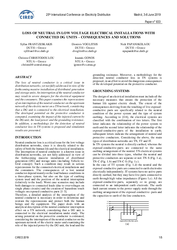 (PDF) Loss of Neutral in Low Voltage Electrical Installation with ...