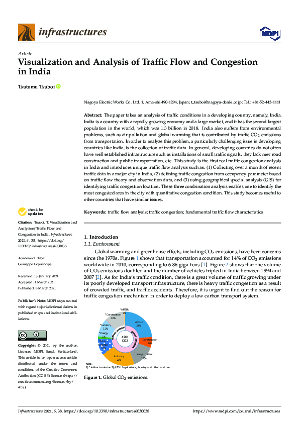 (PDF) Visualization and Analysis of Traffic Flow and Congestion in India