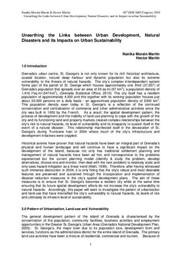 (PDF) Unearthing the Links between Urban Development, Natural Disasters ...