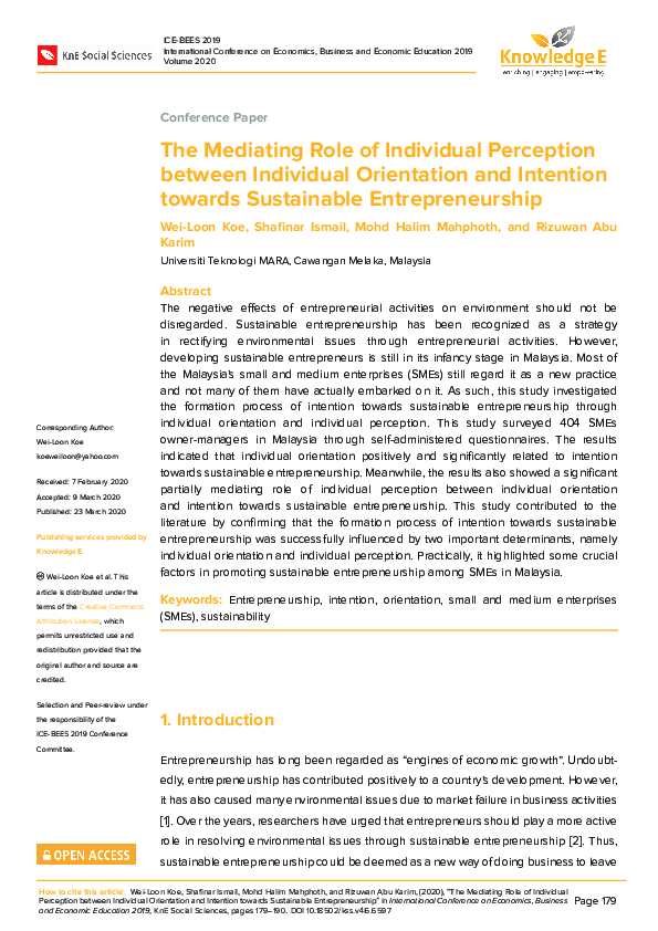 (PDF) The Mediating Role of Individual Perception between Individual ...